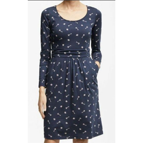 Boden | Dresses | Boden Mabel Lock And Key Jersey Long Sleeve Dress ...
